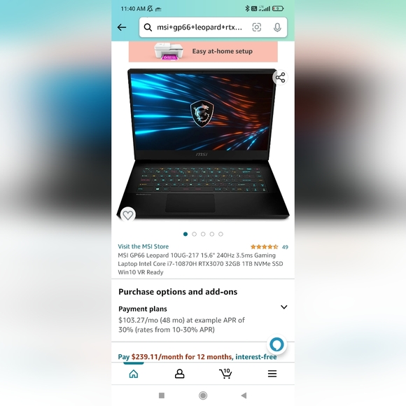 MSI | Computers, Laptops & Parts | Msi Gp66 Leopard Ug217 156 240hz ...